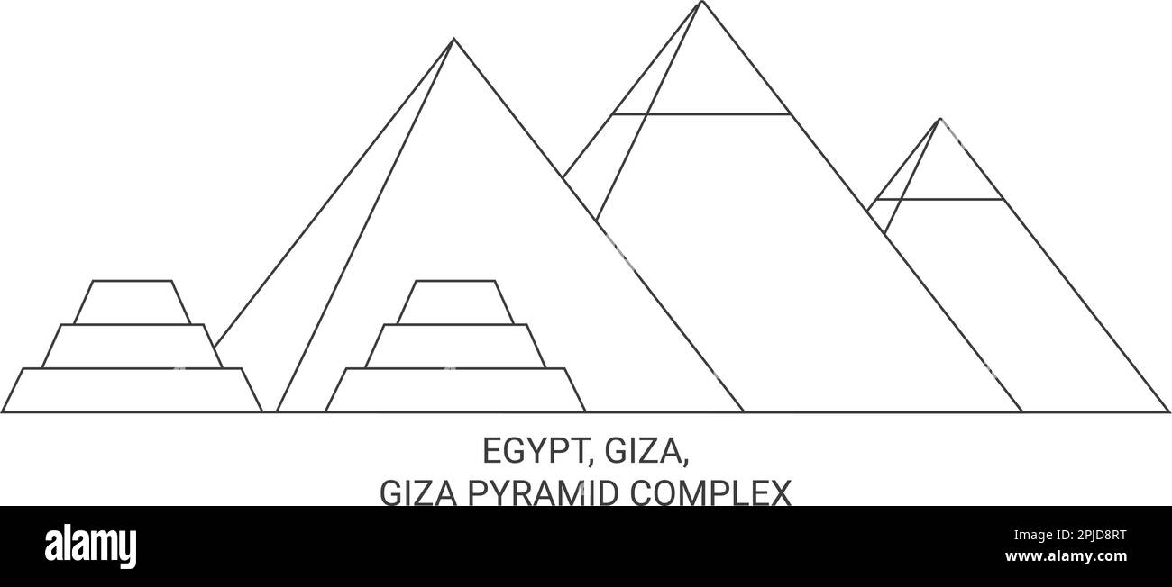 Egypt, Giza, Giza Pyramid Complex travel landmark vector illustration Stock Vector Image & Art ...