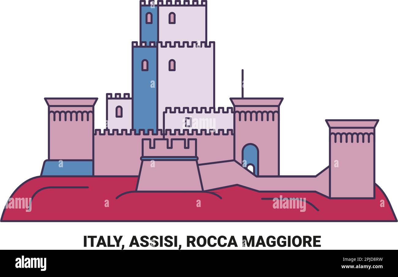 Castle of assisi rocca maggiore Stock Vector Images - Alamy