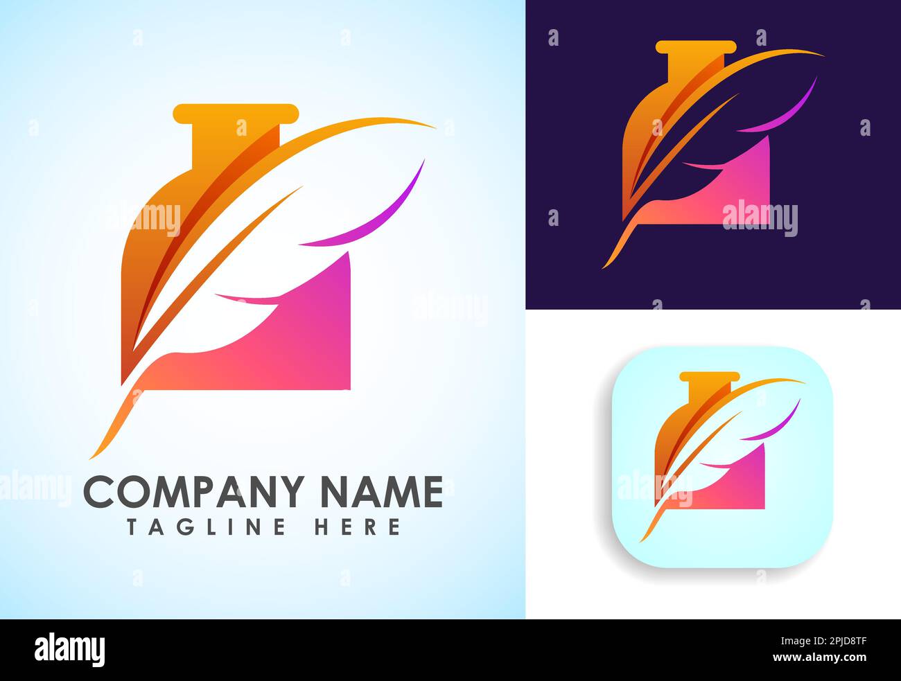 Feather logo design vector template. Feather logo for a writer or ...