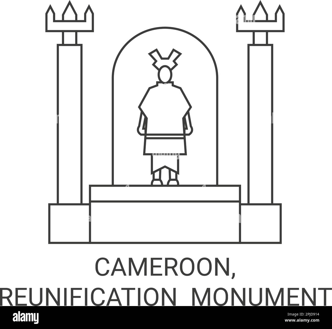 Cameroon, Reunification Monument travel landmark vector illustration ...