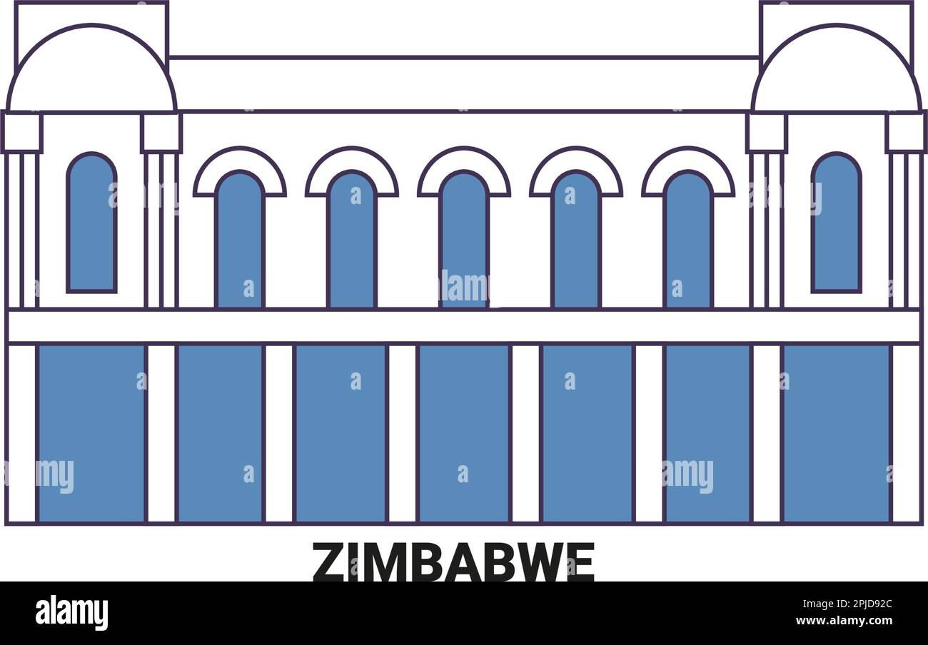 Zimbabwe travel landmark vector illustration Stock Vector Image & Art ...