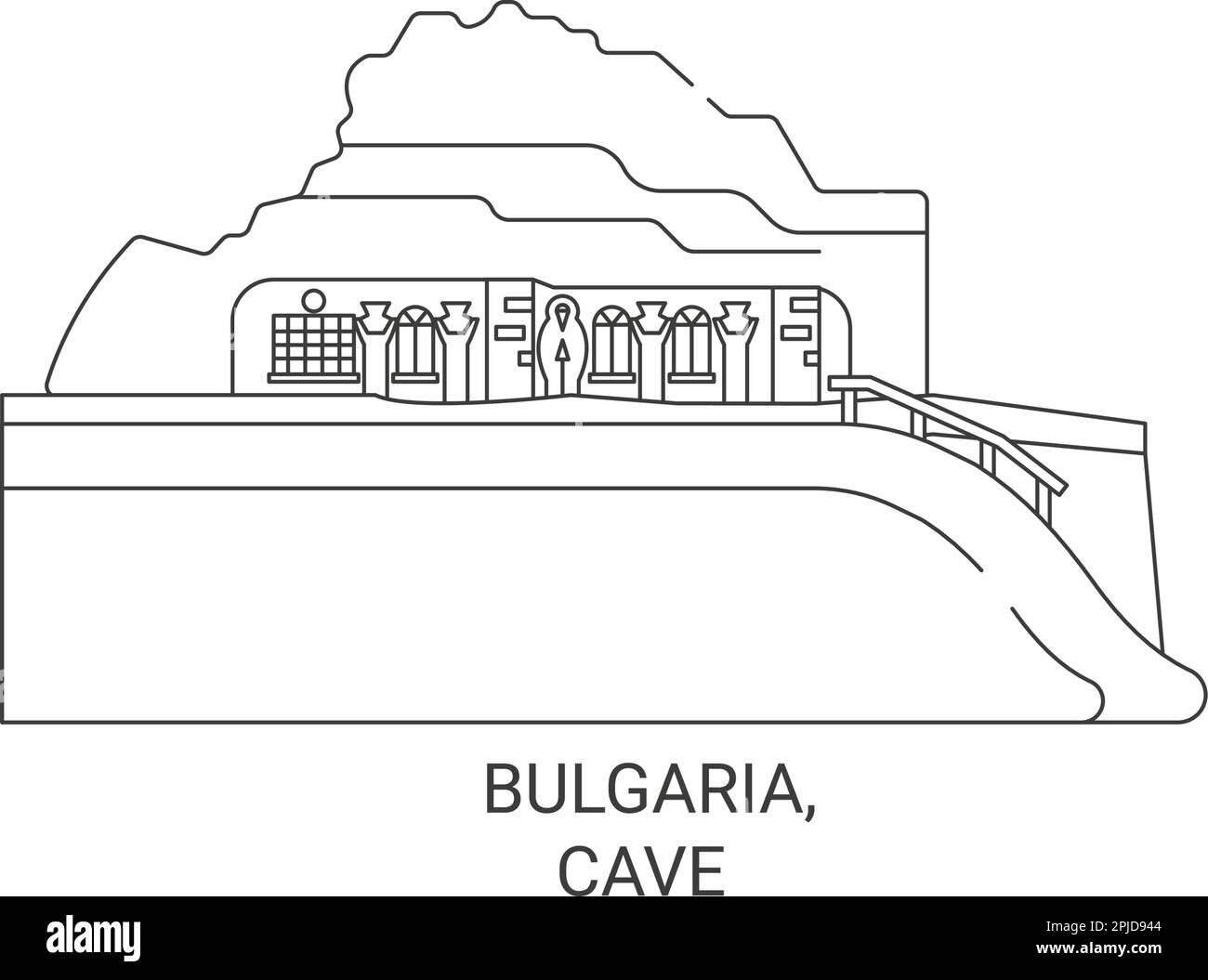 Bulgaria, Cave travel landmark vector illustration Stock Vector Image ...