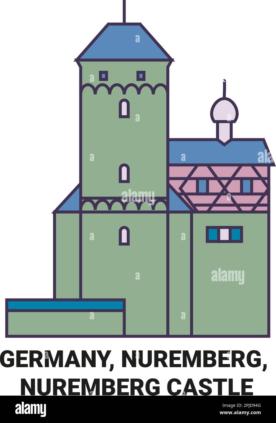 Germany, Nuremberg, Nuremberg Castle travel landmark vector ...