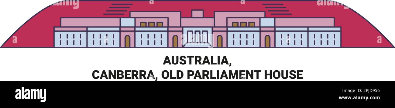 Australia, Canberra, Old Parliament House travel landmark vector illustration Stock Vector Image ...