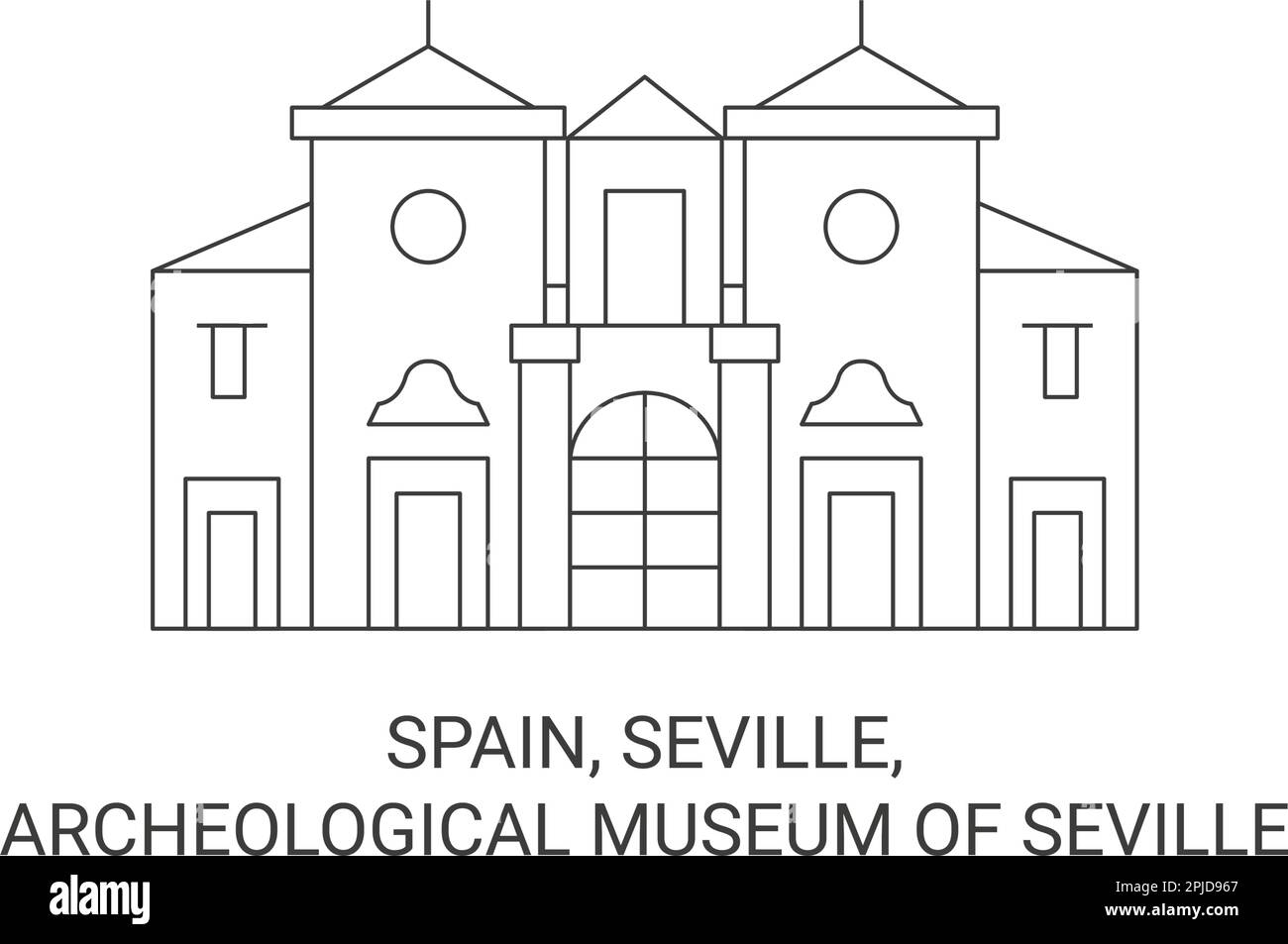Spain, Seville, Archeological Museum Of Seville, travel landmark vector ...