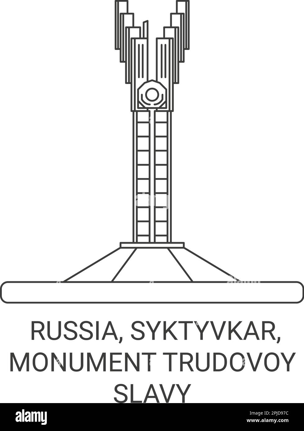 Russia, Syktyvkar, Monument Trudovoy Slavy travel landmark vector ...