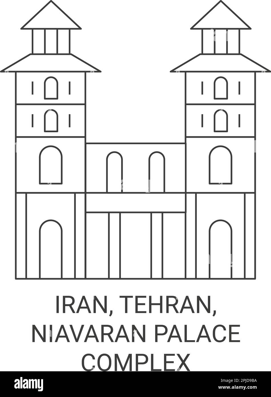 Iran, Tehran, Niavaran Palace Complex travel landmark vector ...