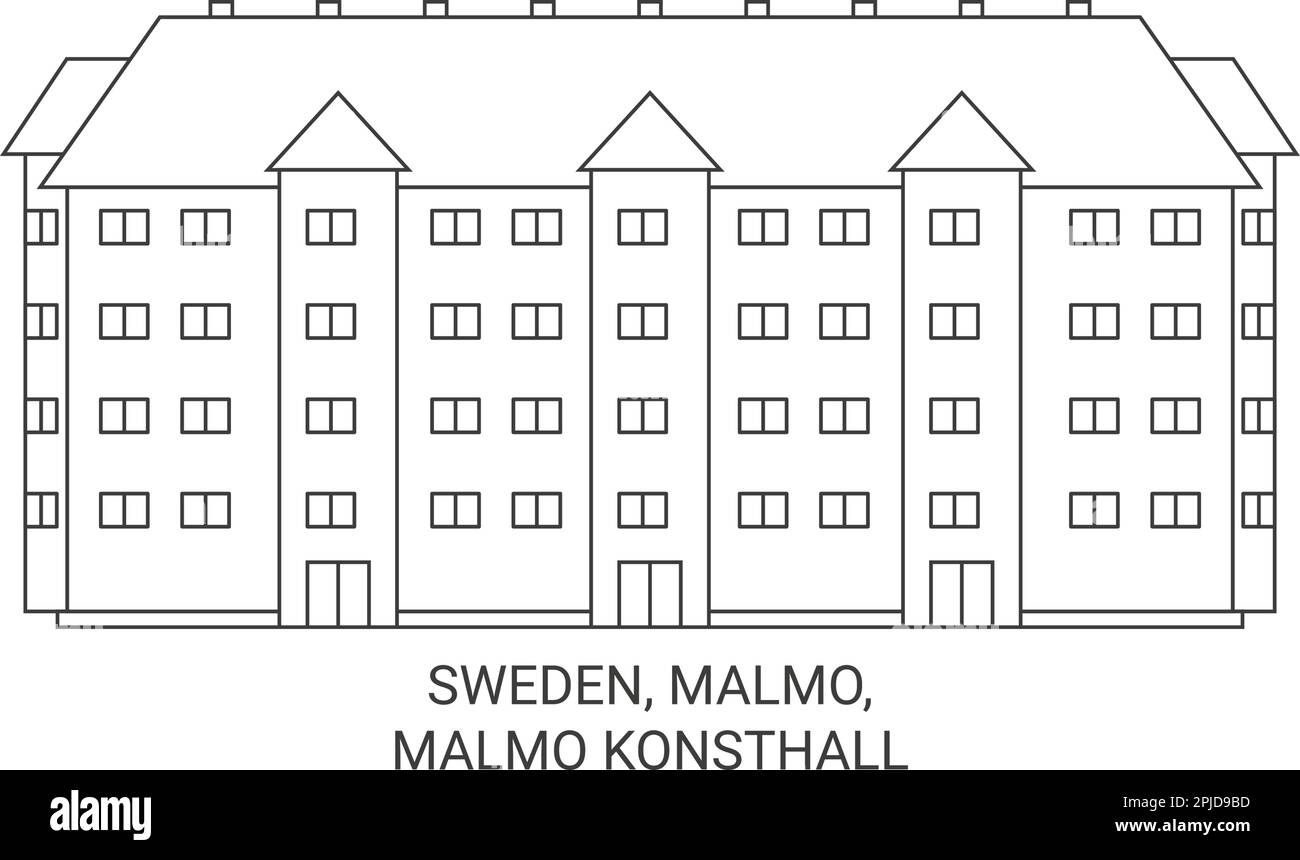 Sweden, Malmo, Malmo Konsthall travel landmark vector illustration ...