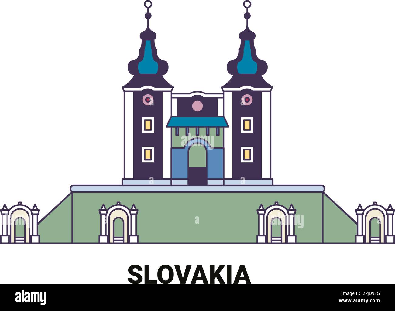 Slovakia Landmark Travel Landmark Vector Illustration Stock Vector