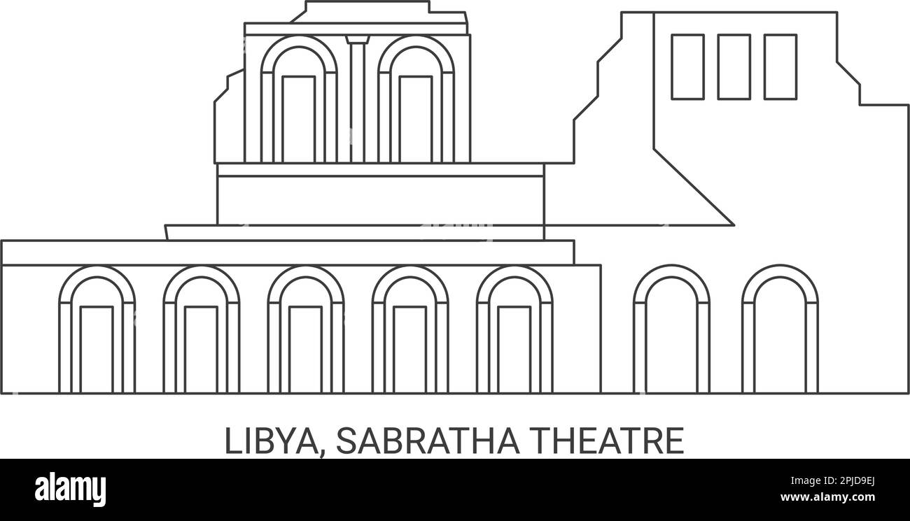 Libya, Sabratha Theatre, travel landmark vector illustration Stock Vector Image & Art - Alamy