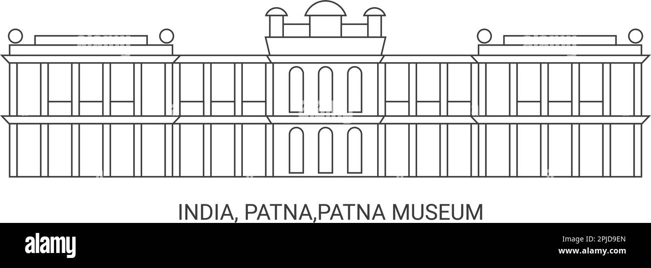India, Patna,Patna Museum, travel landmark vector illustration Stock ...
