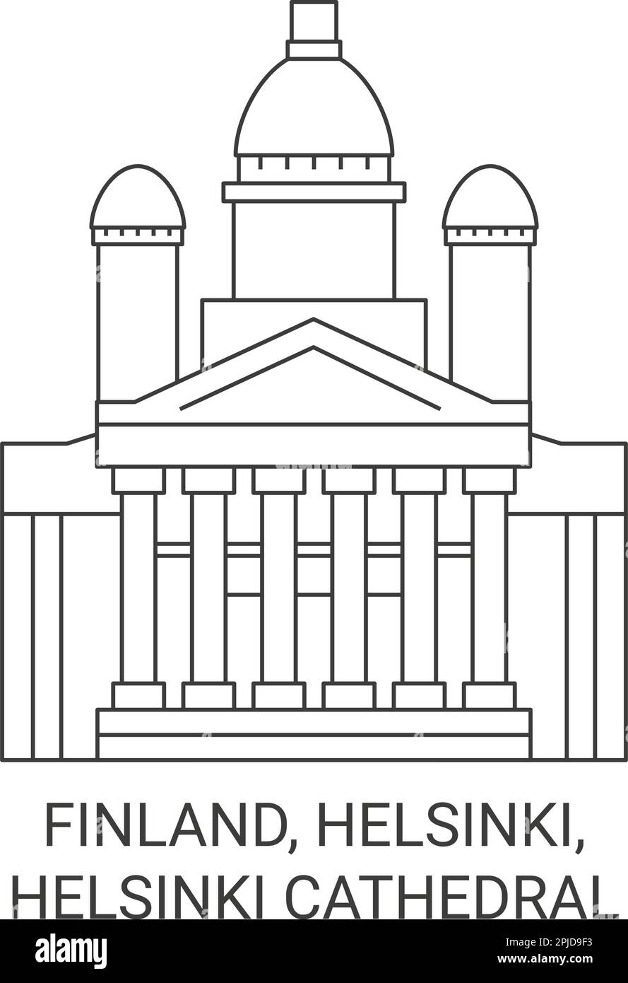 Finland, Helsinki, Helsinki Cathedral travel landmark vector ...