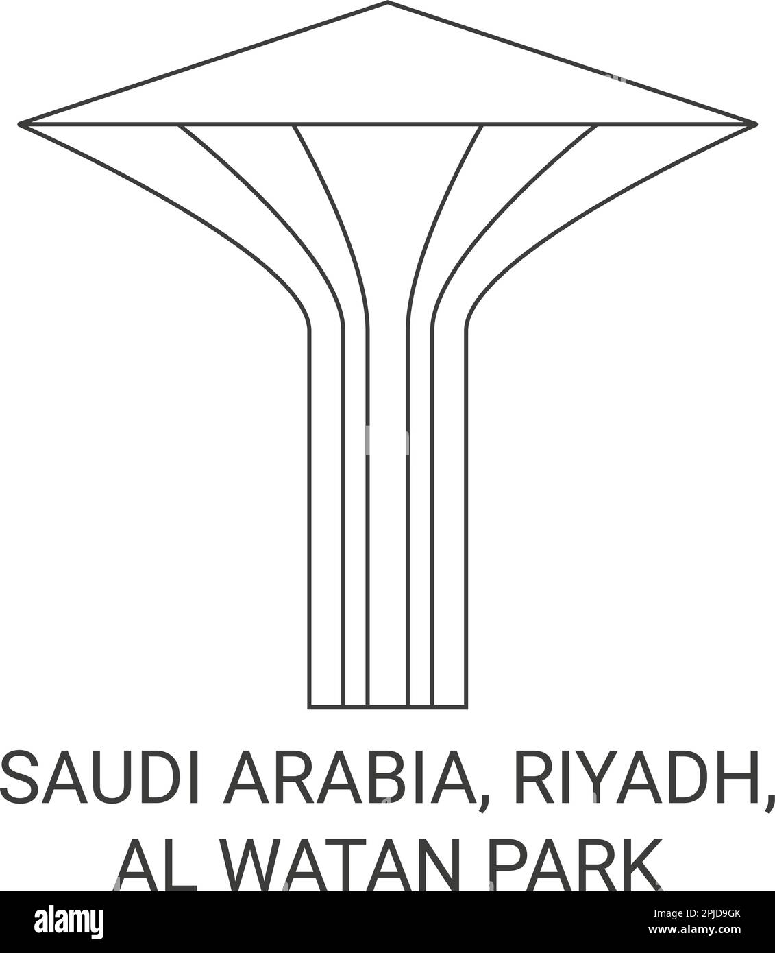 Saudi Arabia, Riyadh, Al Watan Park travel landmark vector illustration ...