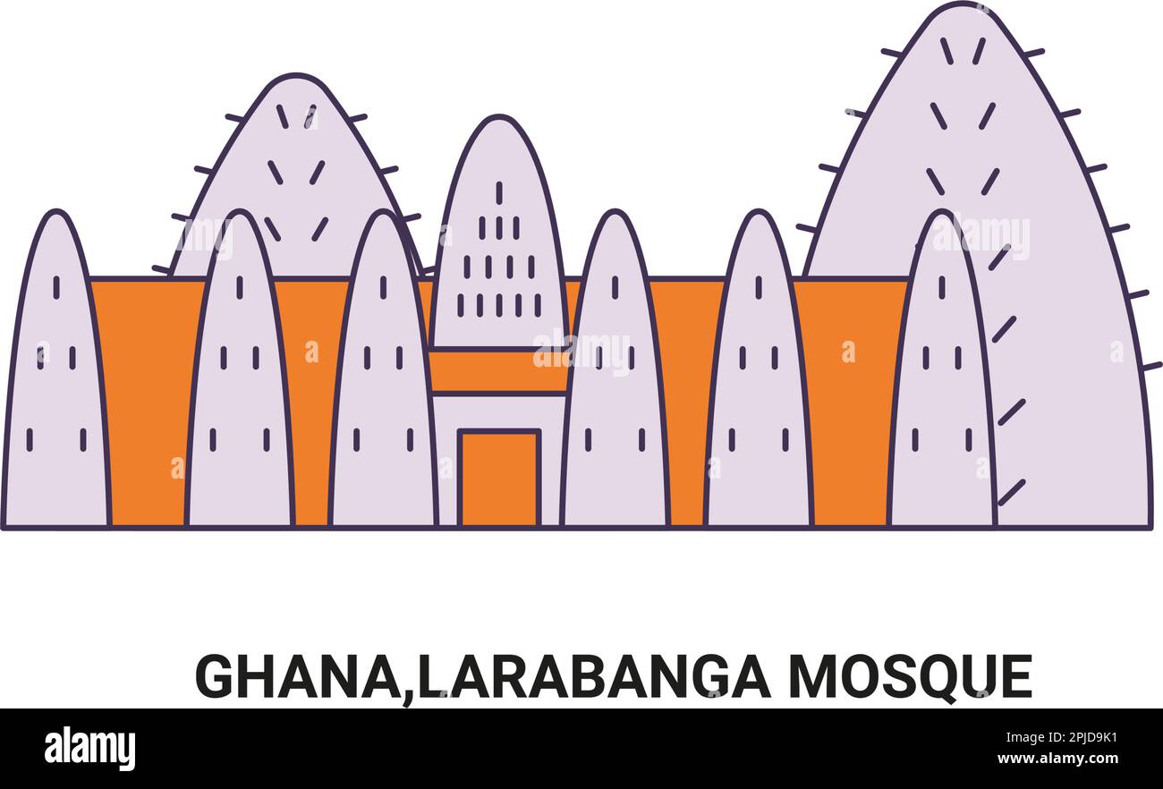 Ghana,Larabanga Mosque, travel landmark vector illustration Stock ...