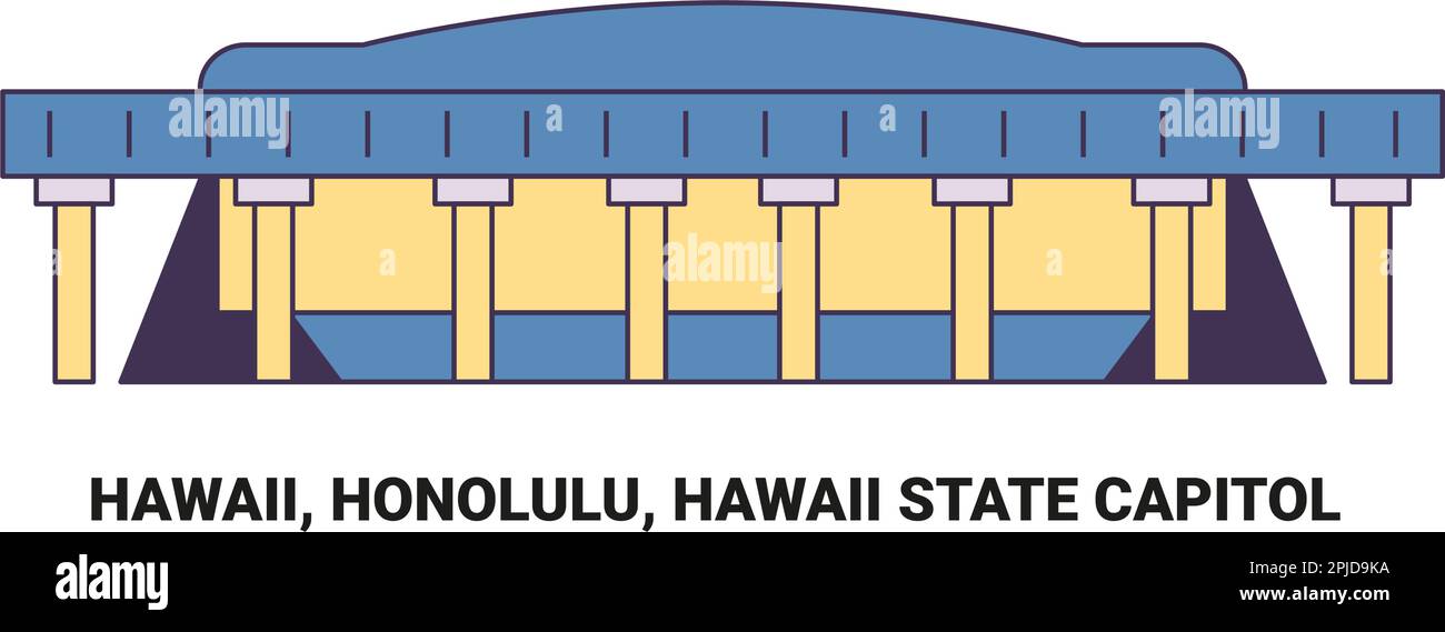 United States, Hawaii, Honolulu, Hawaii State Capitol, travel landmark ...