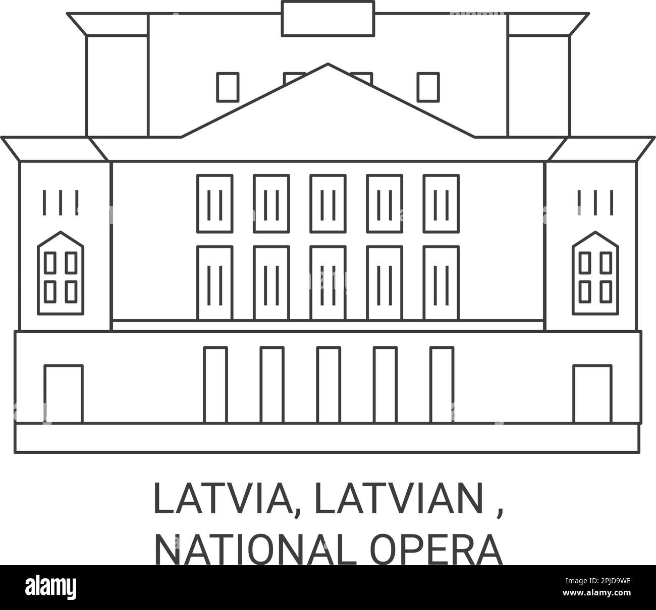 Latvia, Latvian , National Opera travel landmark vector illustration Stock Vector Image & Art ...