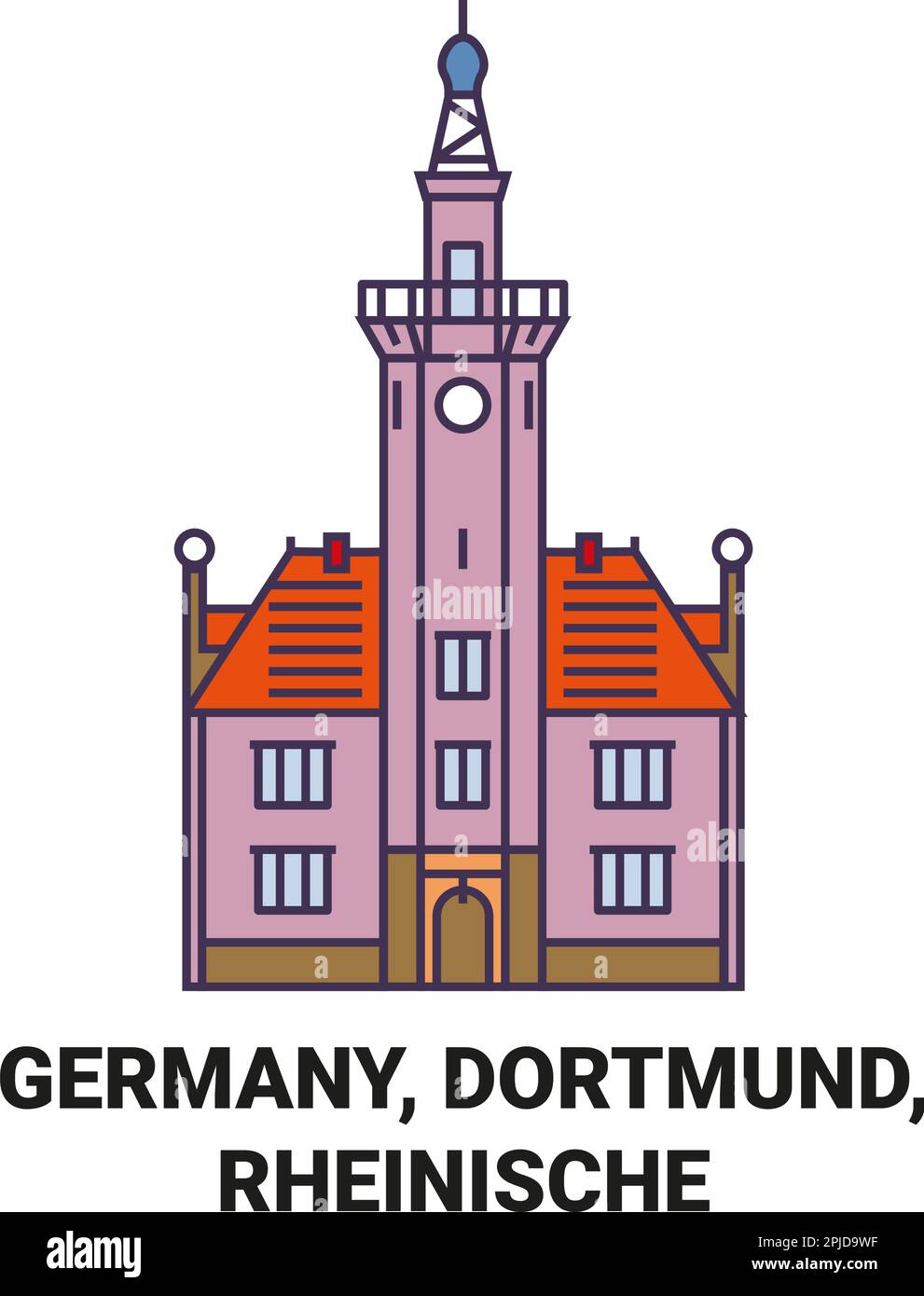 Germany, Dortmund, Rheinische Strae travel landmark vector illustration ...