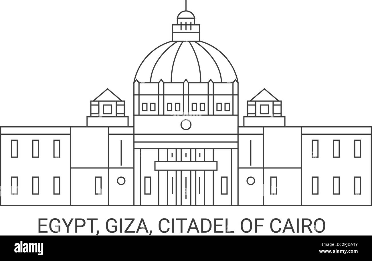 Egypt, Giza, Citadel Of Cairo, travel landmark vector illustration ...