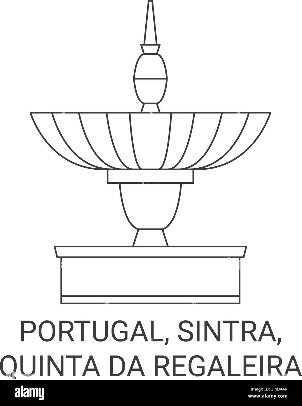 Portugal, Sintra, Quinta Da Regaleira travel landmark vector ...