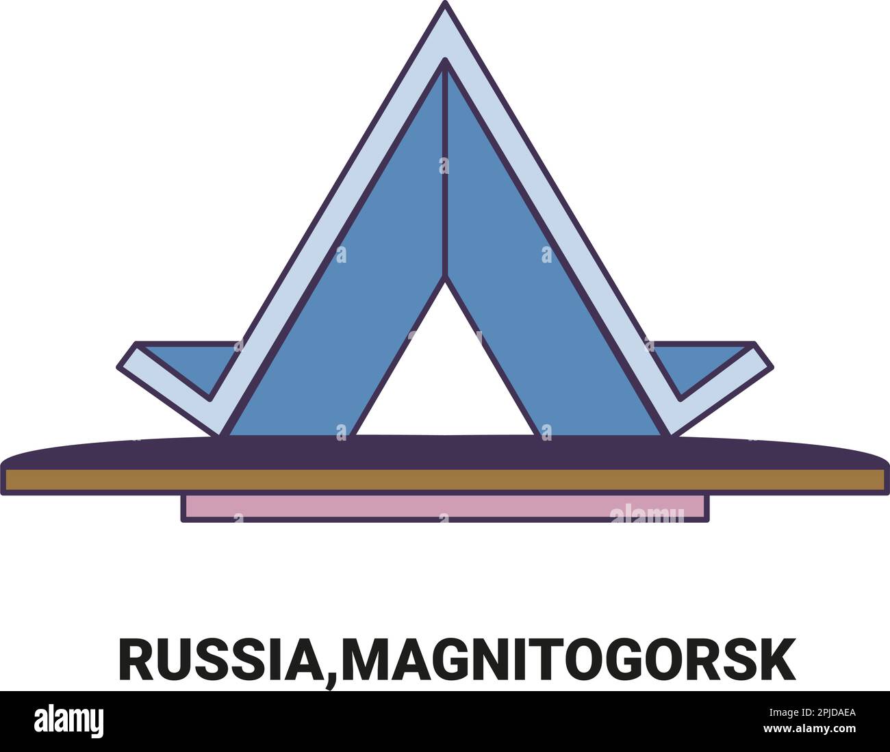 Russia,Magnitogorsk, travel landmark vector illustration Stock Vector ...
