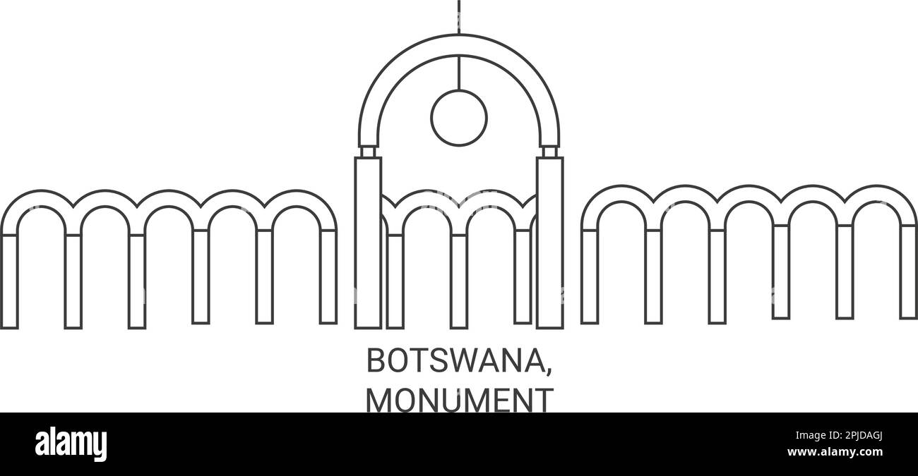 Botswana, Monument travel landmark vector illustration Stock Vector ...