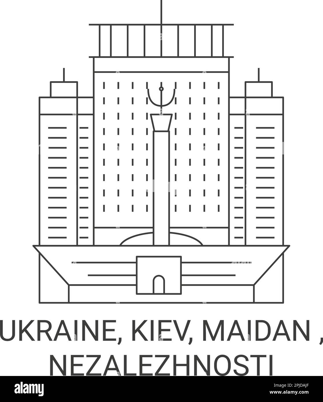 Ukraine, Kiev, Maidan , Nezalezhnosti travel landmark vector ...