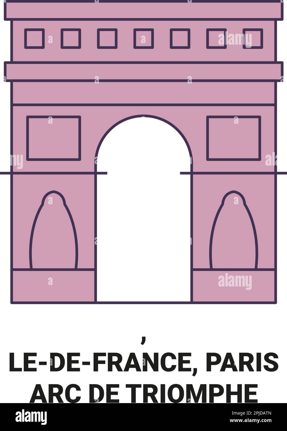 France, Paris, Arc De Triomphe travel landmark vector illustration ...