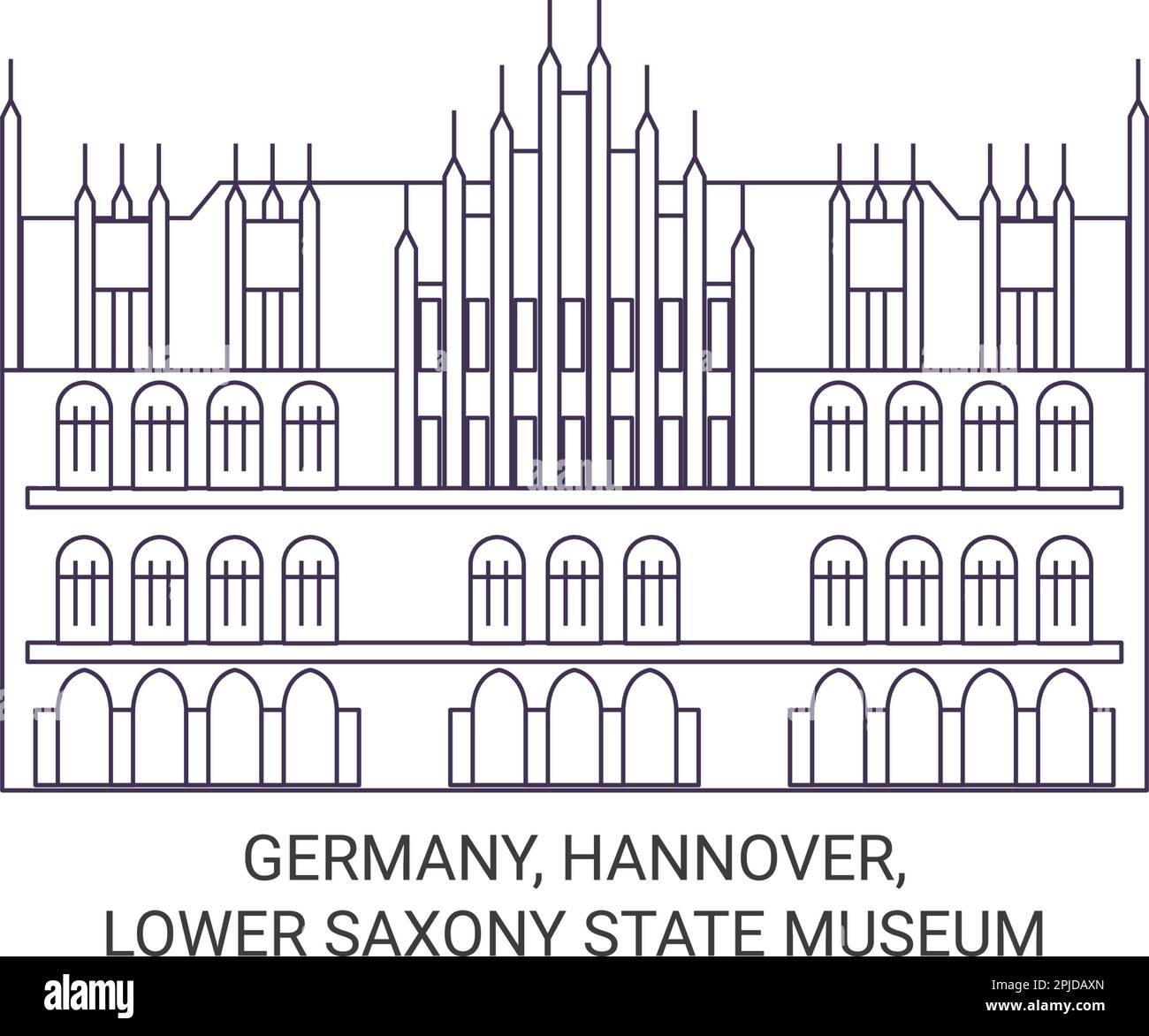 Germany, Hannover, Lower Saxony State Museum travel landmark vector ...