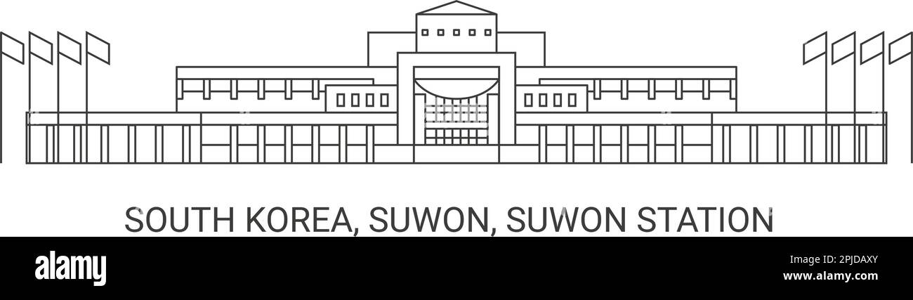 Republic Of Korea, Suwon, Suwon Station travel landmark vector ...