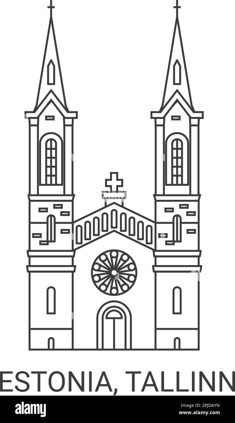 Estonia, Tallinn travel landmark vector illustration Stock Vector Image ...