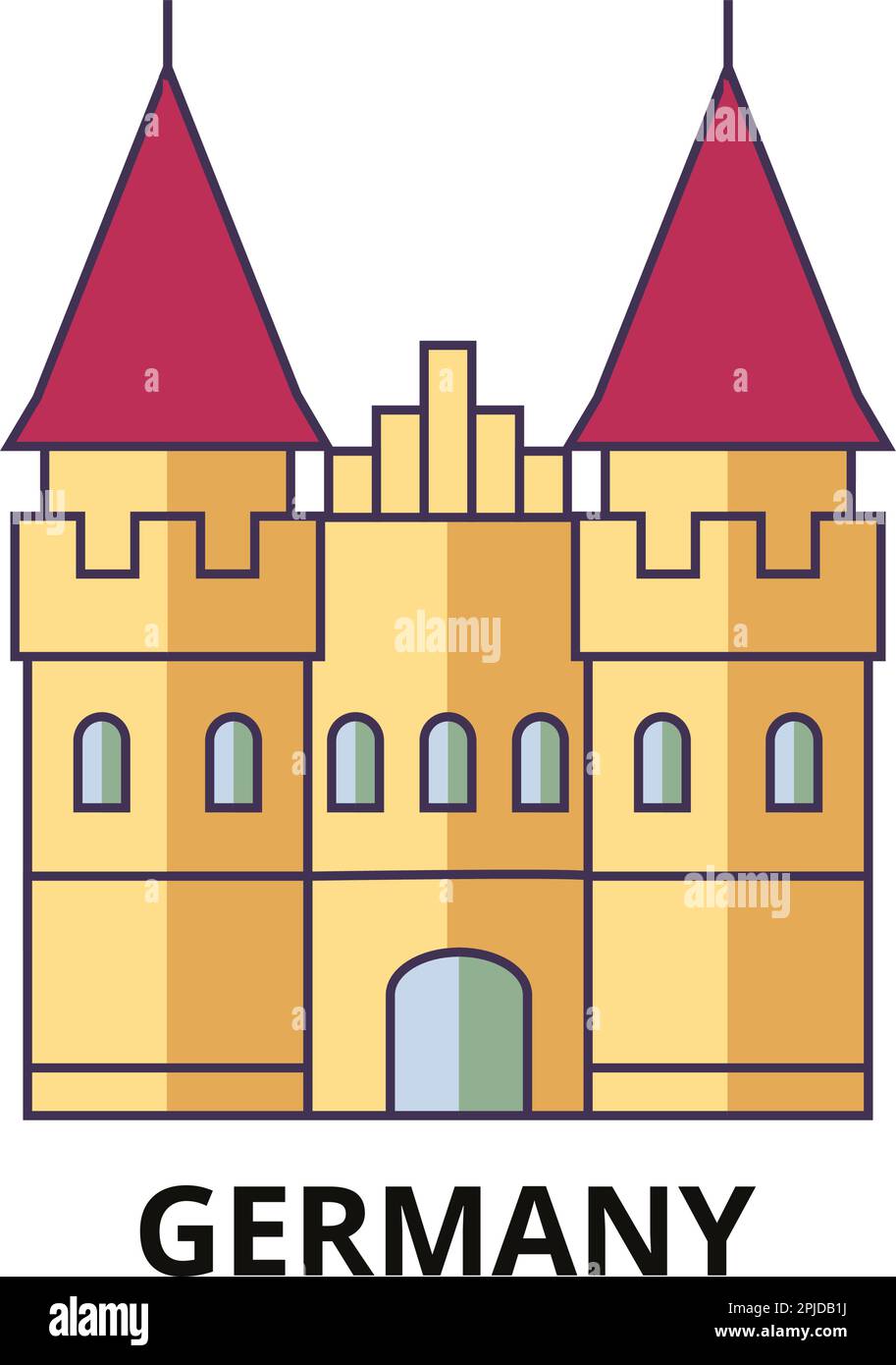 Germany, Castle travel landmark vector illustration Stock Vector Image & Art - Alamy