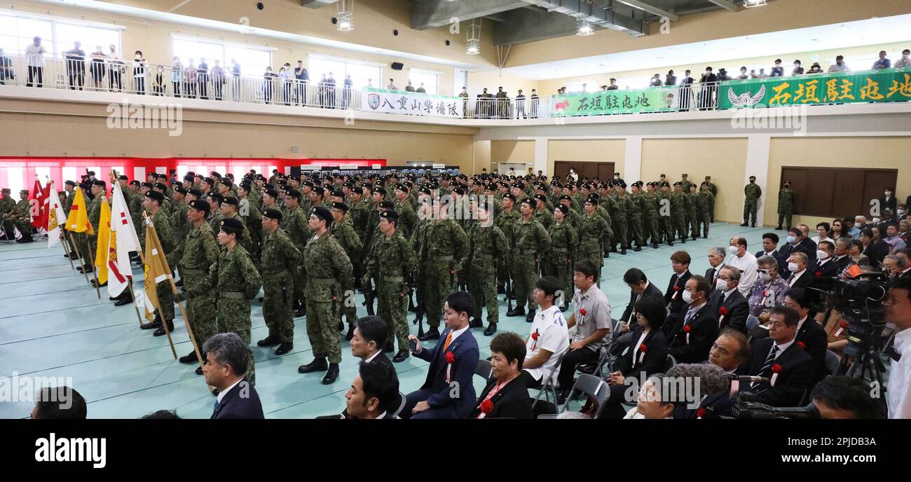 An opening ceremony is held at Japan Ground Self-Defense Force (JGSDF ...