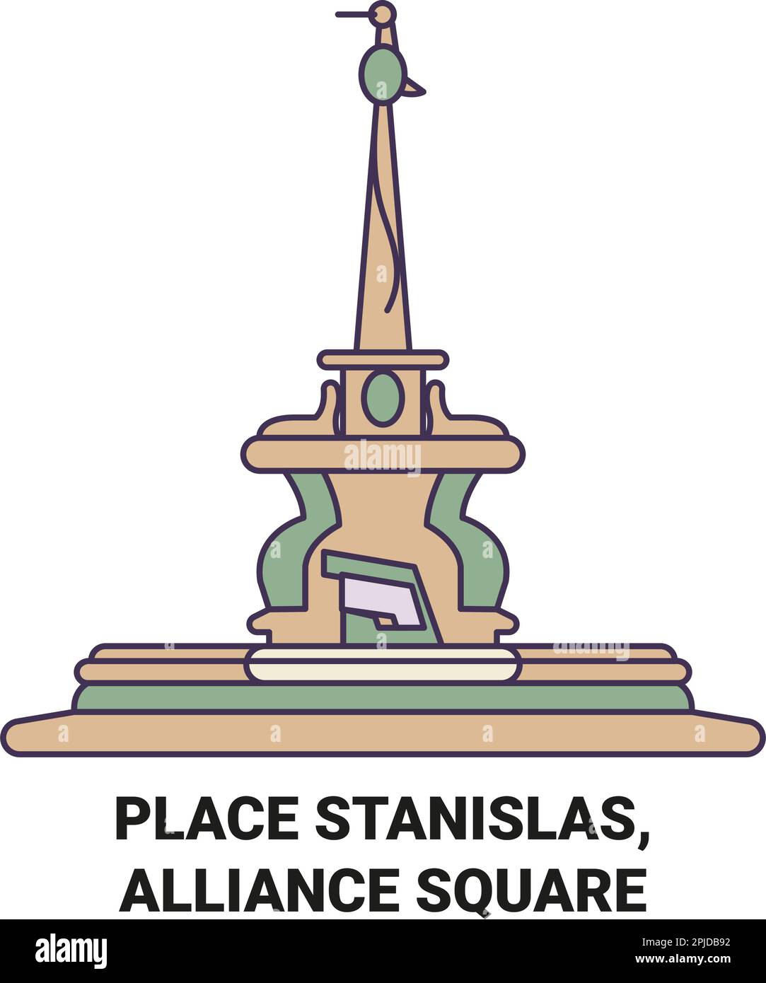 France, Nancy, Place Stanislas, Alliance Square travel landmark vector ...