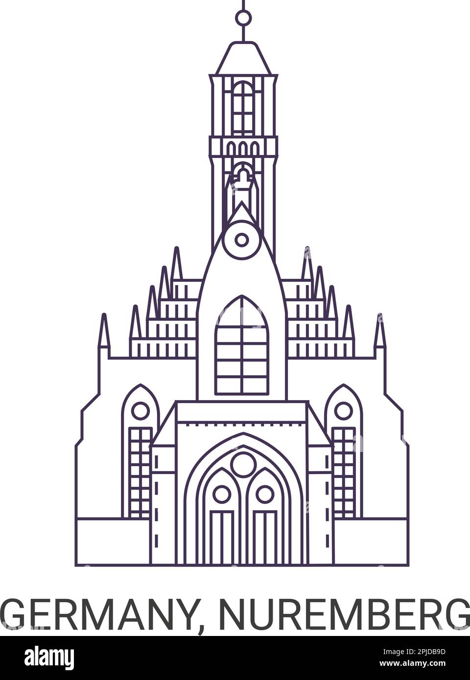 Germany, Nuremberg travel landmark vector illustration Stock Vector ...