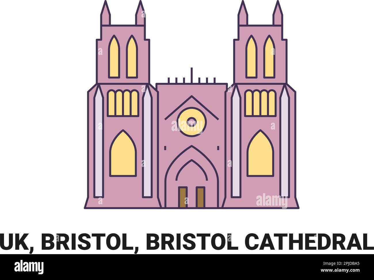 England, Bristol, Bristol Cathedral, travel landmark vector ...