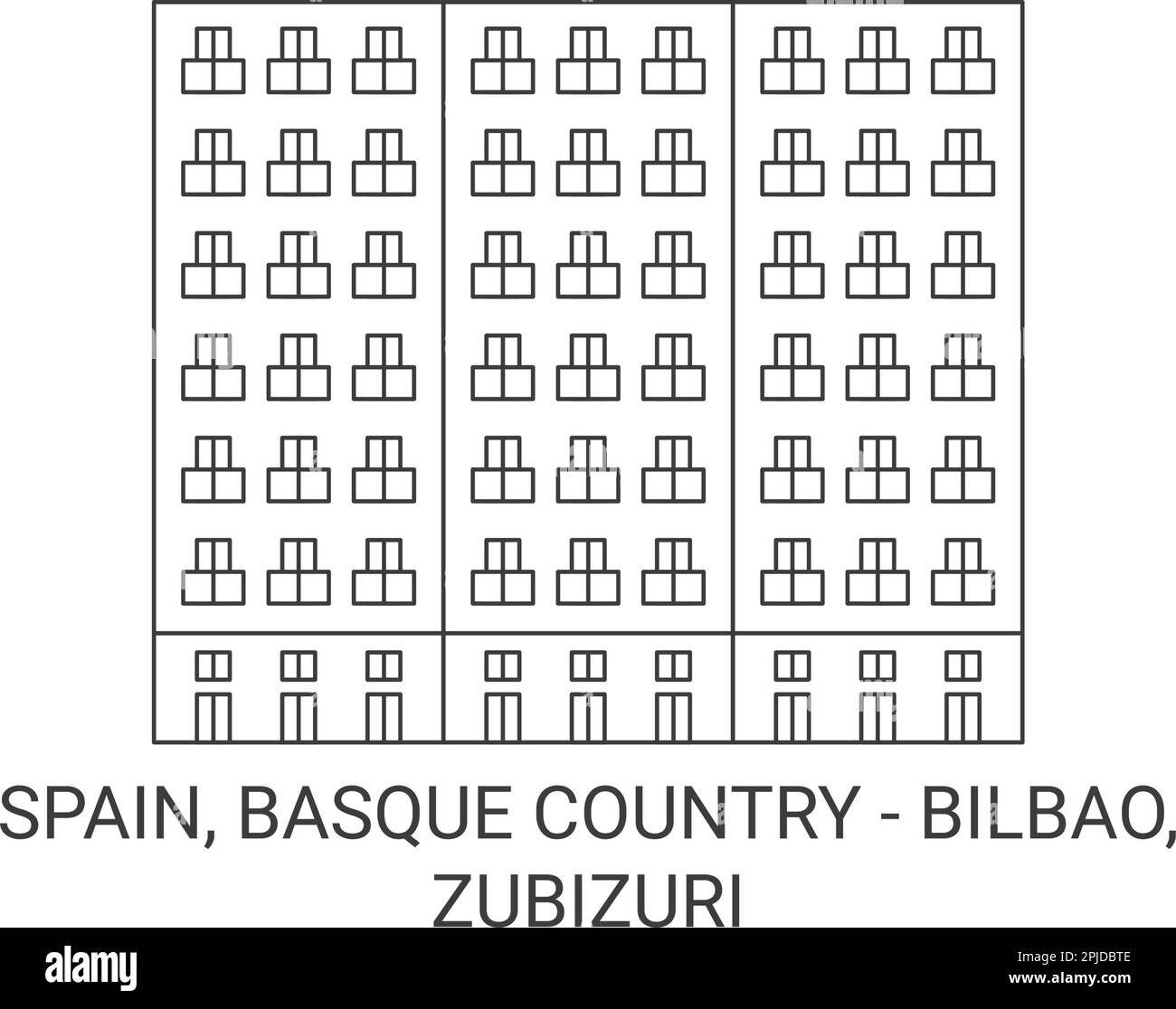 Spain, Basque Country Bilbao, Zubizuri travel landmark vector ...