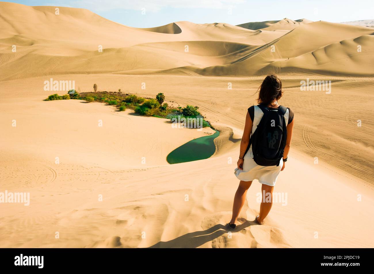 The HuacThe Huacachina Oasis, in the desert sand dunes near the city of ...