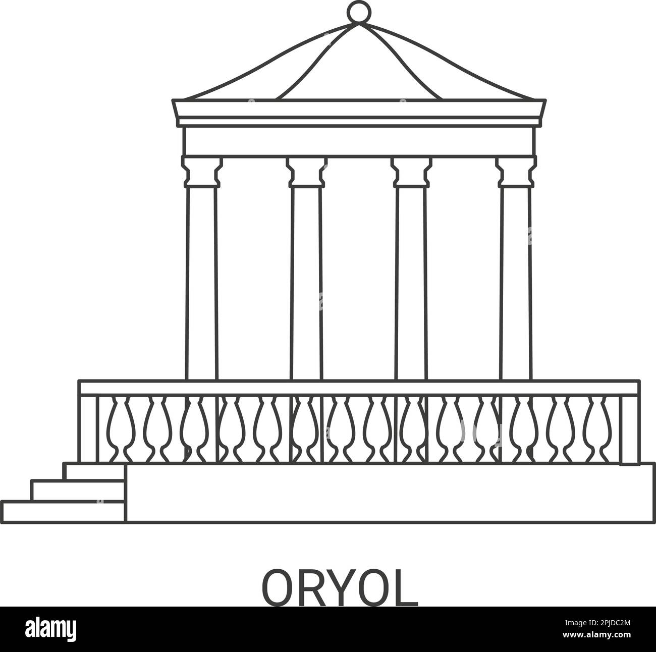 Russia, Oryol travel landmark vector illustration Stock Vector Image ...