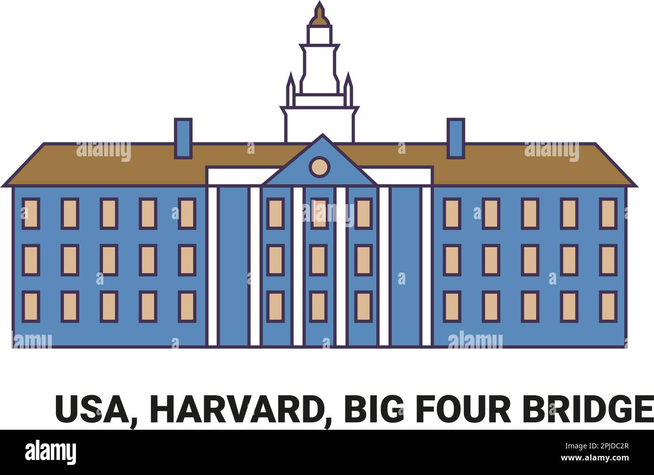 United States, Harvard, Big Four Bridge, travel landmark vector ...