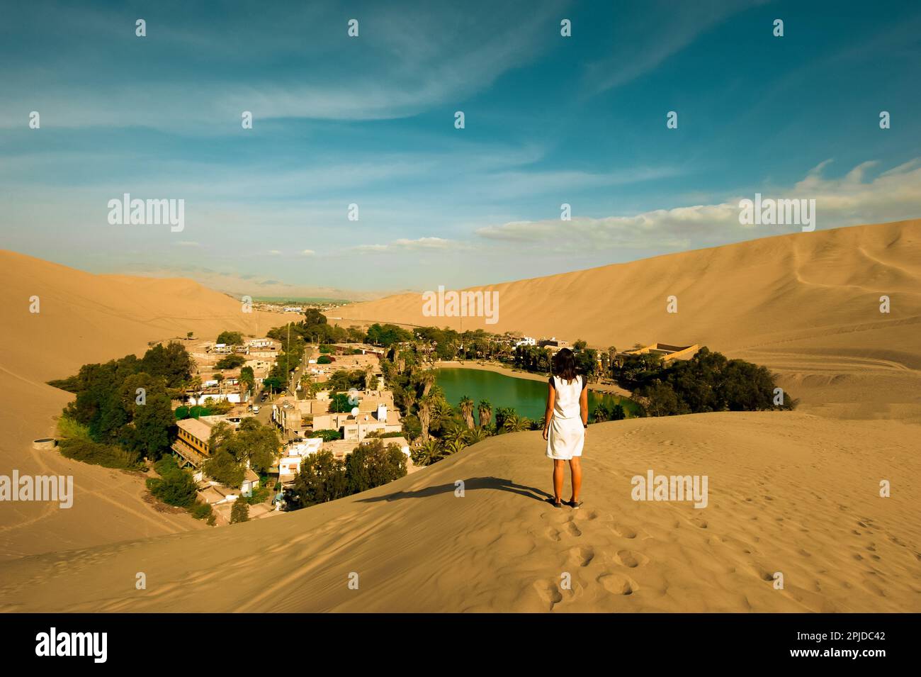 The HuacThe Huacachina Oasis, in the desert sand dunes near the city of ...