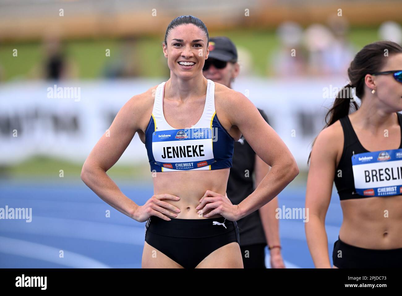 Michelle Jenneke celebrates winning the final of the women’s 100 metre ...
