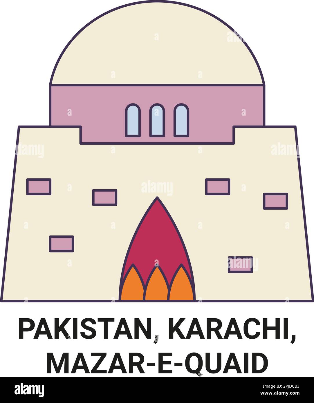 Pakistan, Karachi, Mazarequaid travel landmark vector illustration ...