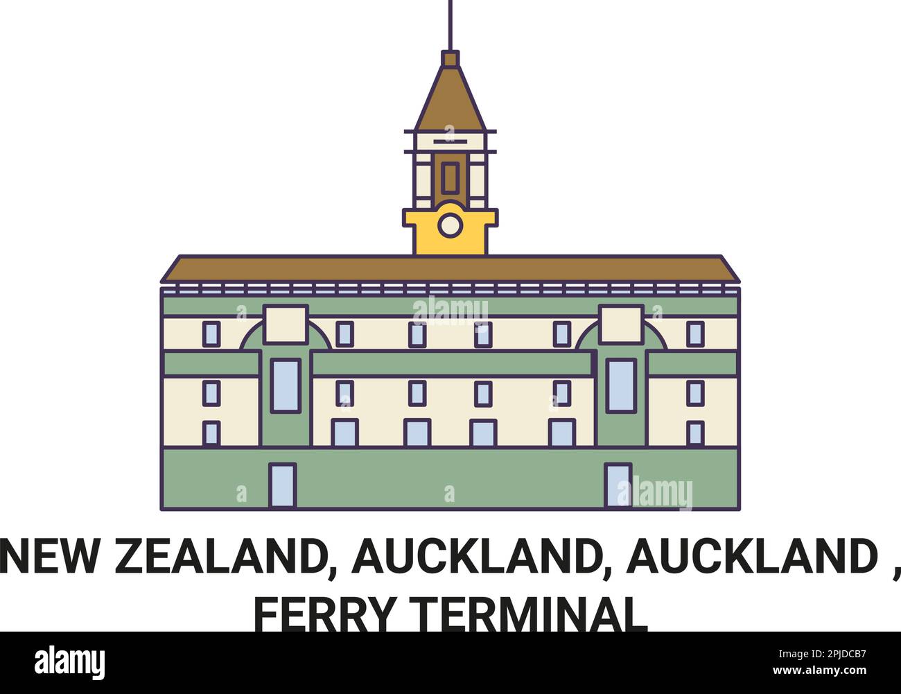 New Zealand, Auckland, Auckland , Ferry Terminal travel landmark vector ...