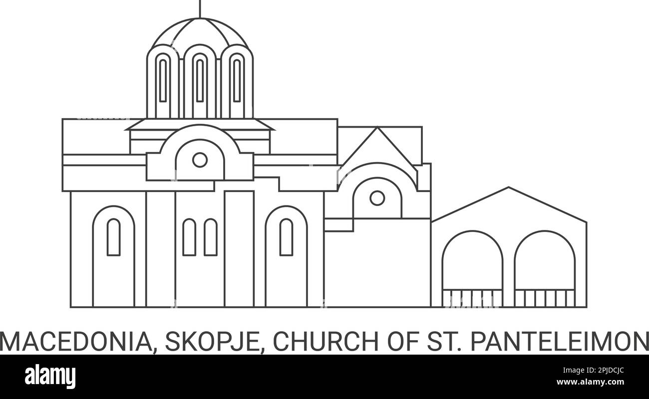Macedonia, Skopje, Church Of St. Panteleimon, travel landmark vector ...
