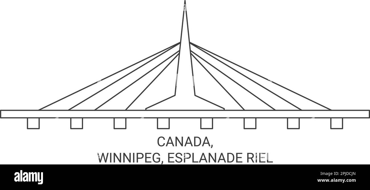 Canada, Winnipeg, Esplanade Riel travel landmark vector illustration ...