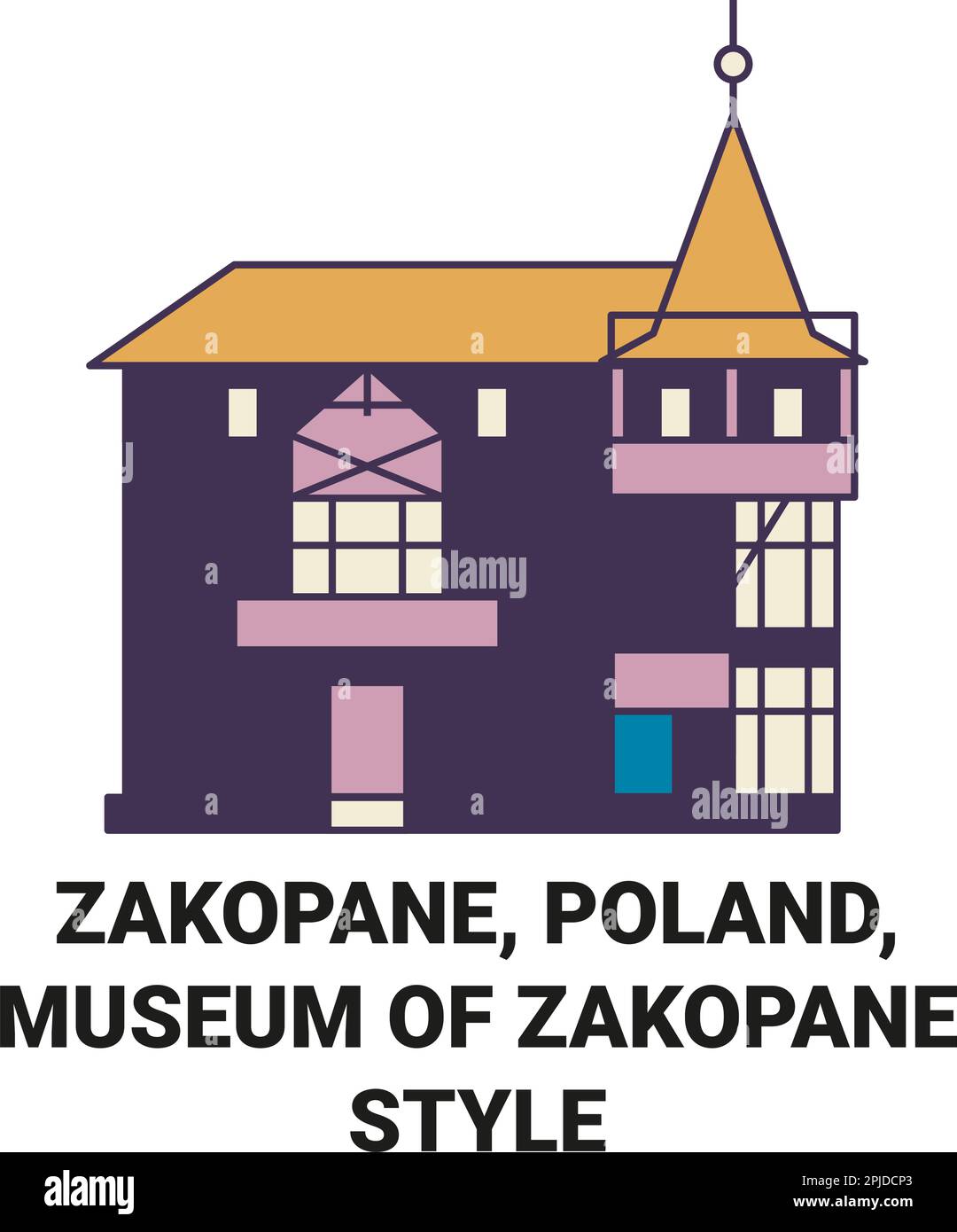 Poland, Zakopane, Museum Of Zakopane Style travel landmark vector ...