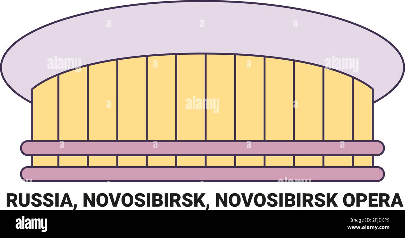 Russia, Novosibirsk, Novosibirsk Opera, travel landmark vector illustration Stock Vector Image ...