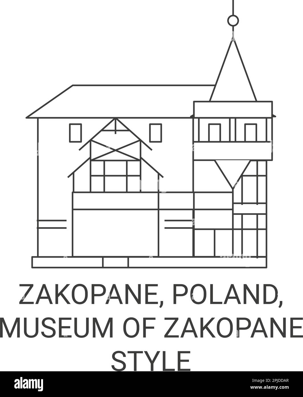 Poland, Zakopane, Museum Of Zakopane Style travel landmark vector ...