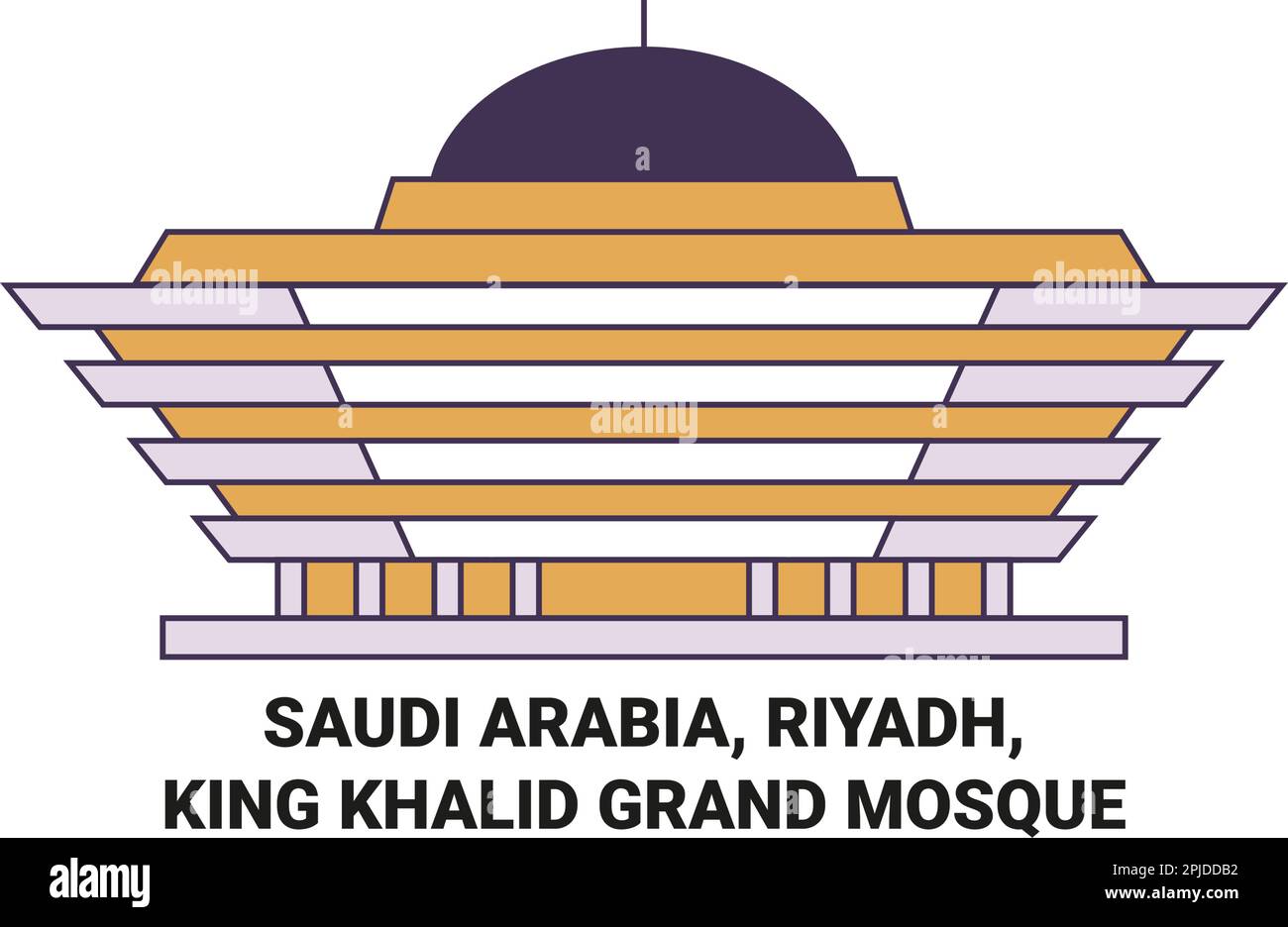 Saudi Arabia, Riyadh, King Khalid Grand Mosque travel landmark vector ...