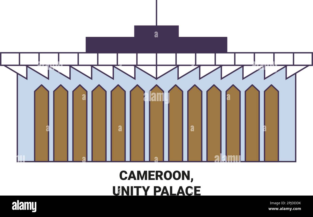 Cameroon, Unity Palace travel landmark vector illustration Stock Vector ...